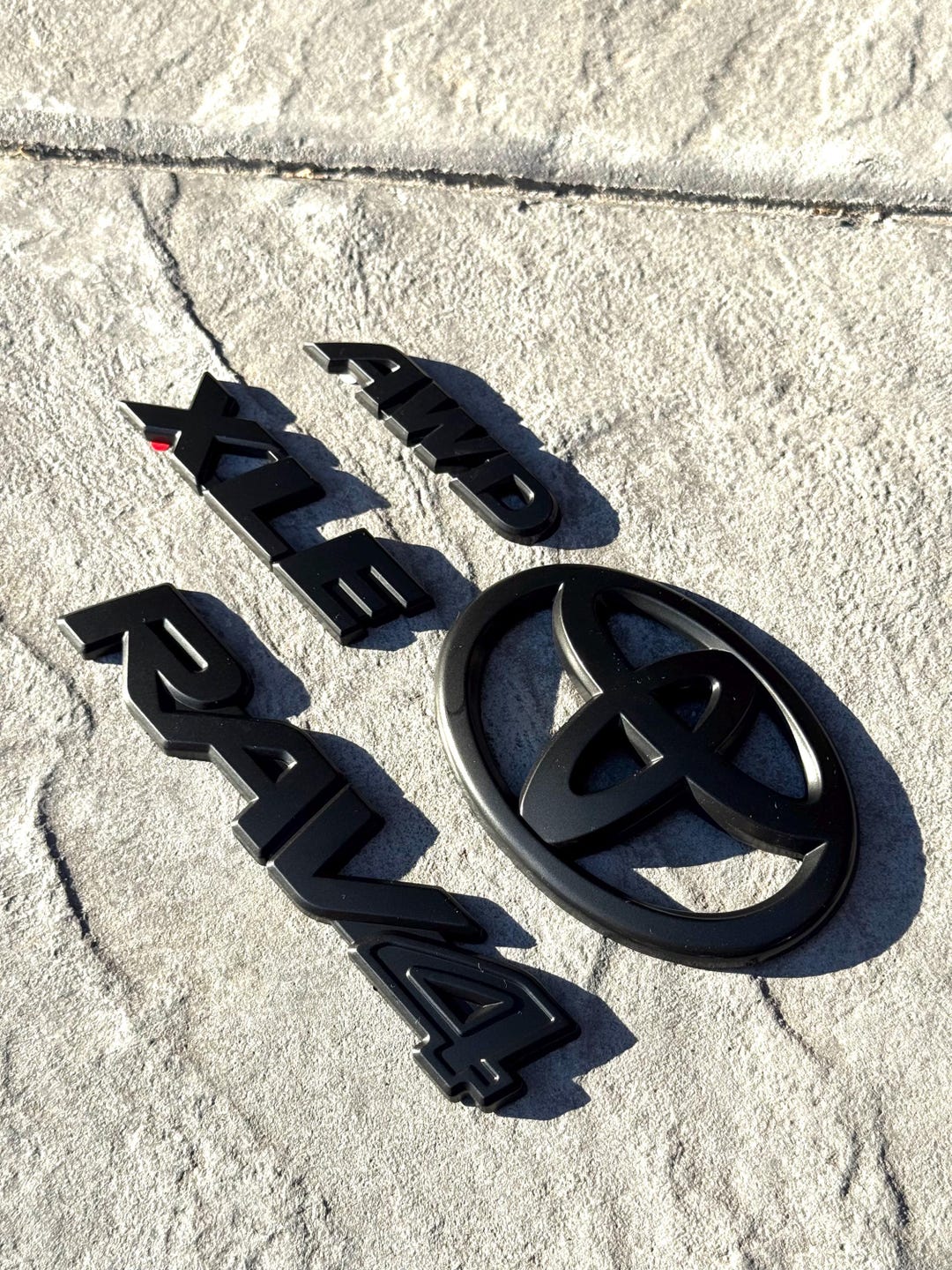 2019-2025 Toyota RAV4 XLE AWD Emblem Overlays 4PCS • Matte Black Badge ...