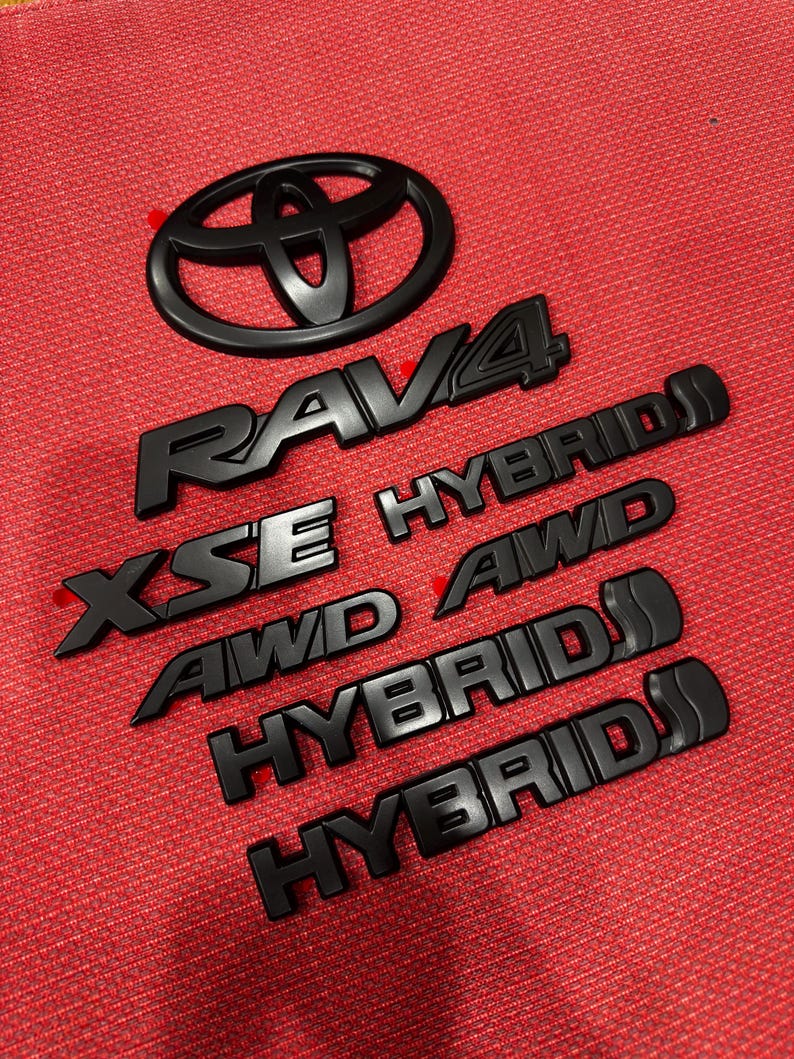 2019-2025 Toyota RAV4 XSE Hybrid Matte Black (blackout) Emblem Overlay ...