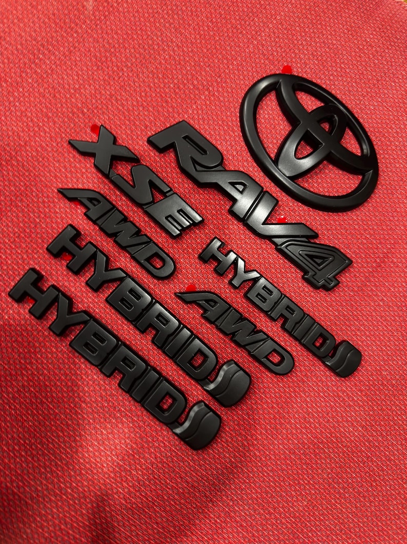 2019-2025 Toyota RAV4 XSE Hybrid Matte Black (blackout) Emblem Overlay ...