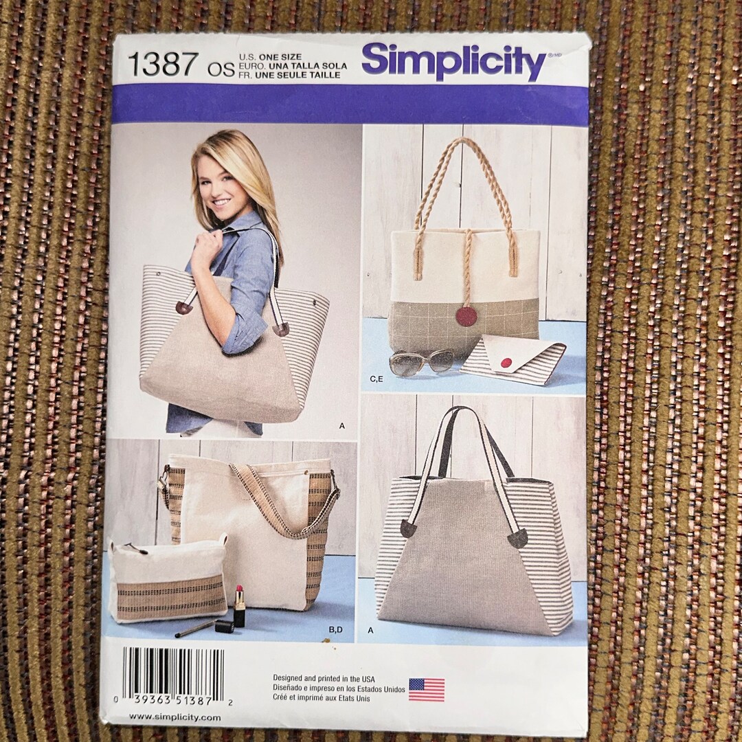 Simplicity Pattern, 1387 for Tote and Cosmetic Bags - Etsy