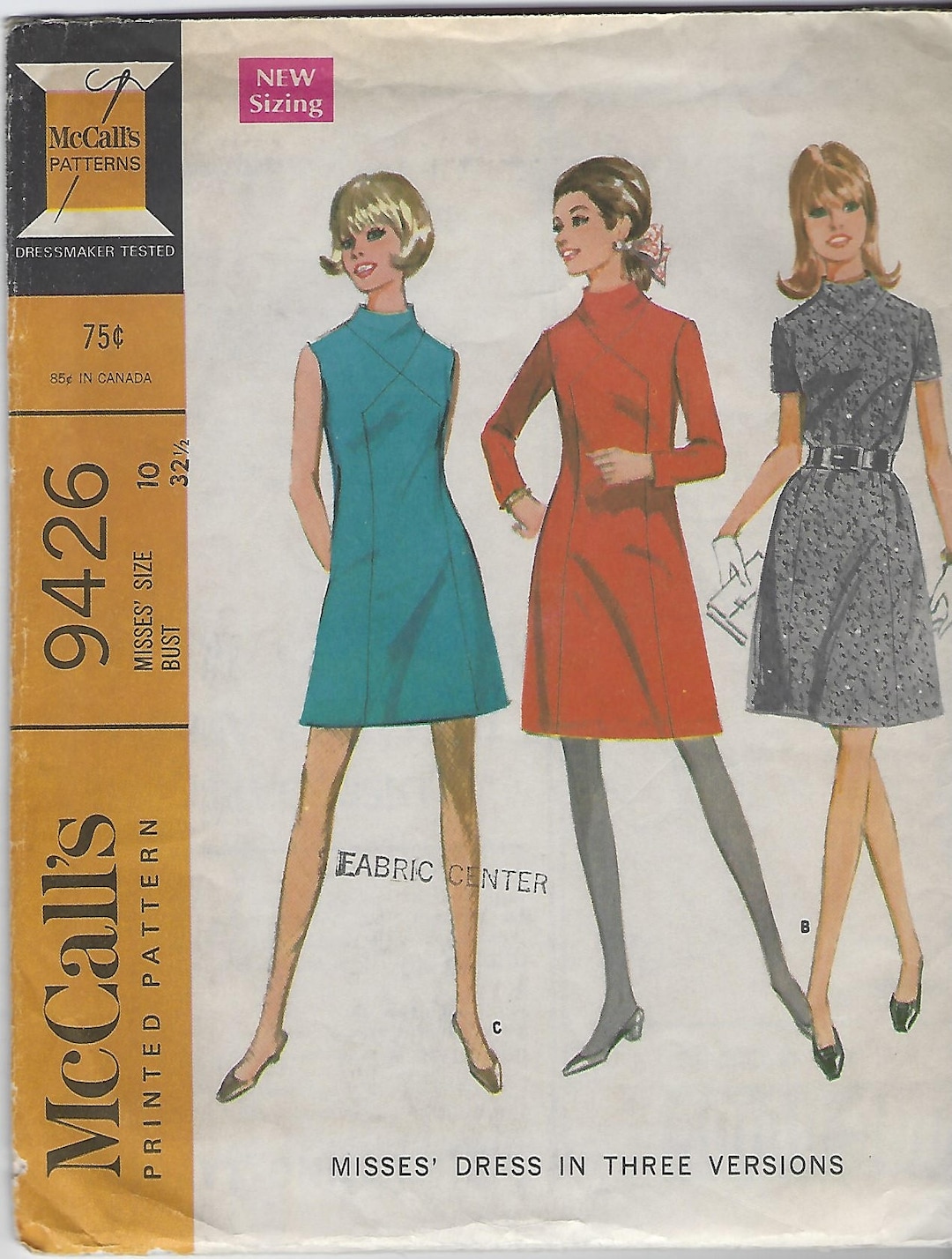 Vintage Mccall's 1968 Dress Pattern 9426 Size Size 10 Misses - Etsy