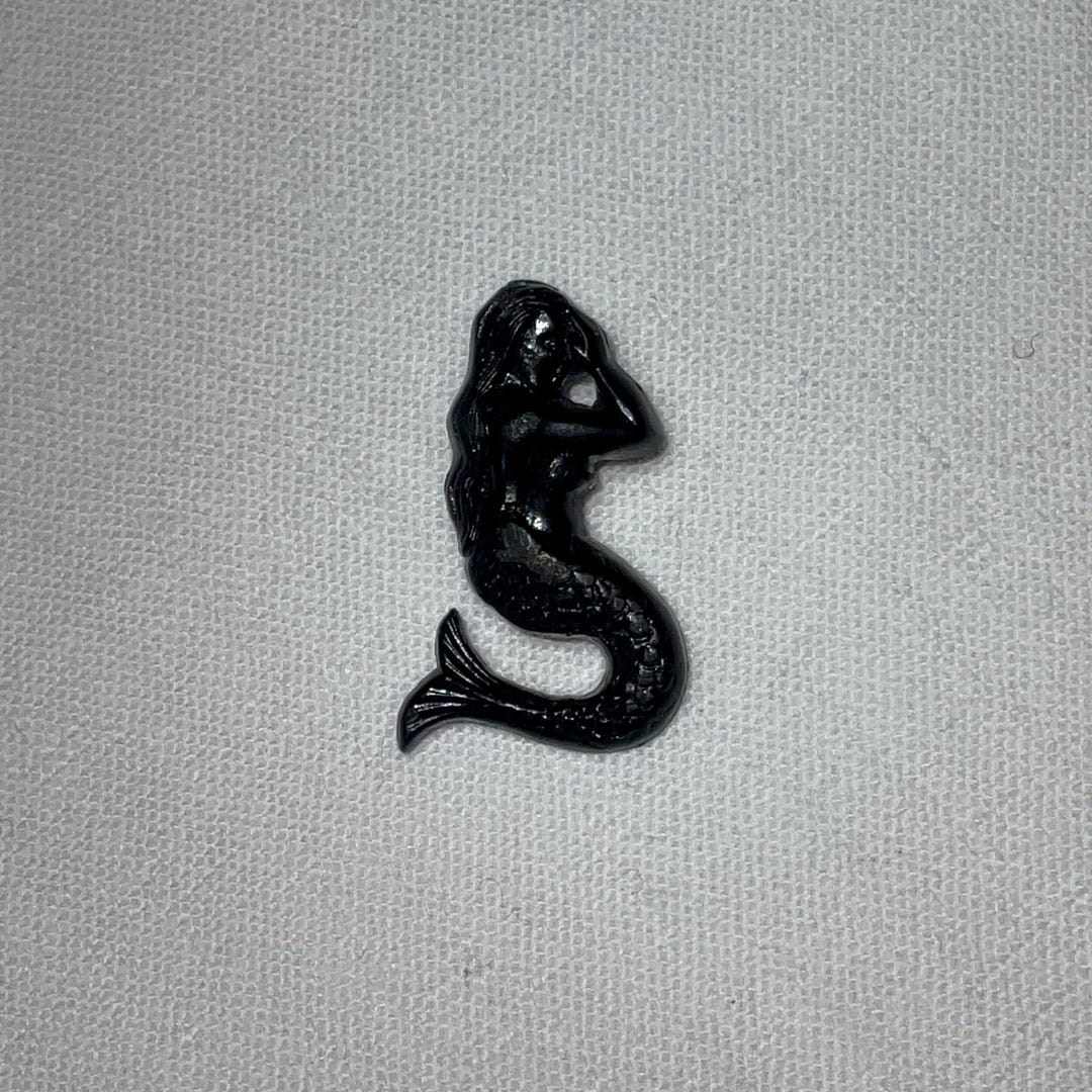 Vintage Realistic Mermaid Button - Black Plastic - Etsy