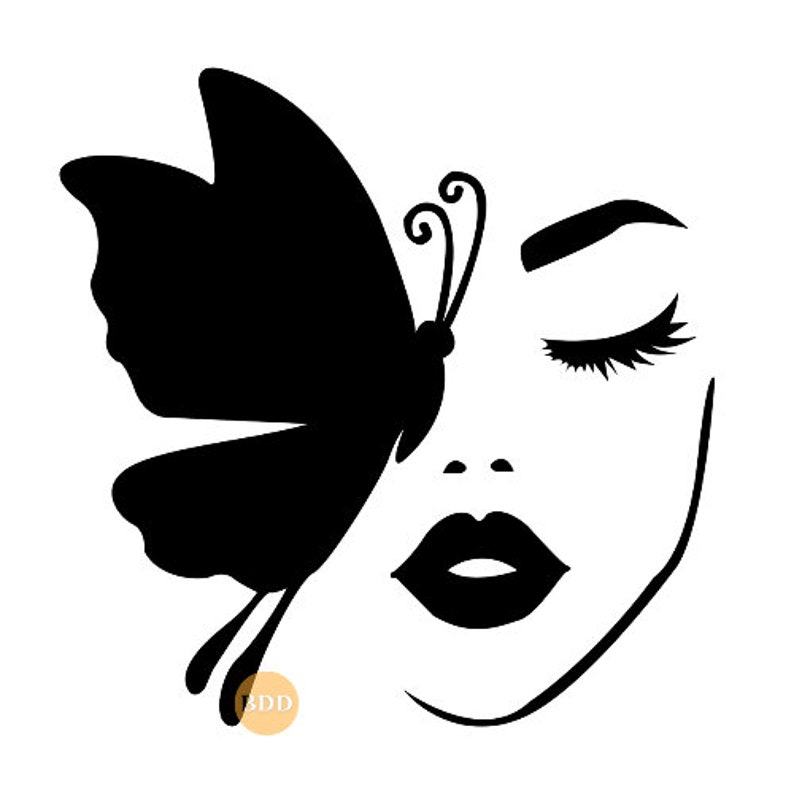 Woman Face Butterfly SVG,PNG - Etsy