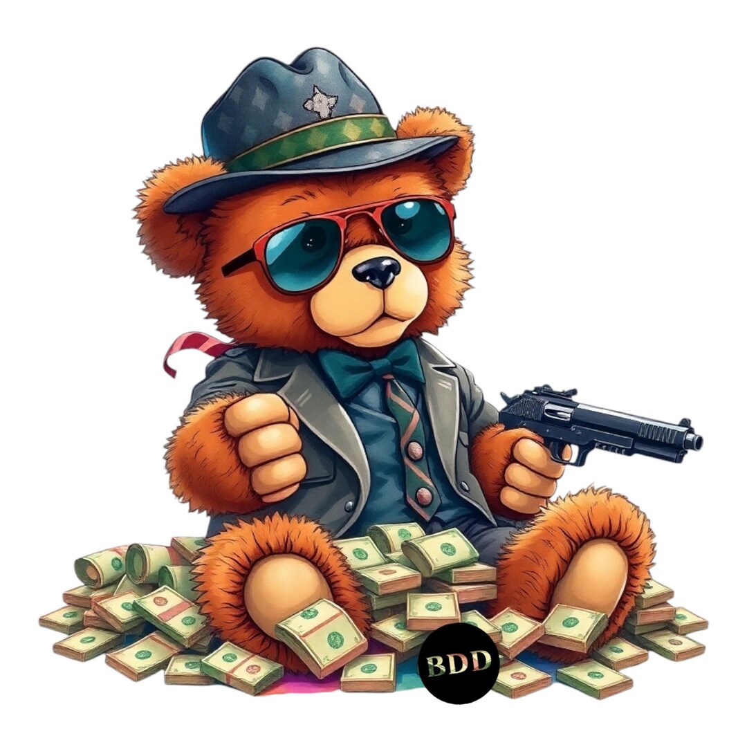 Gangster Teddy Bear PNG, Teddy Bear Sublimation - Etsy