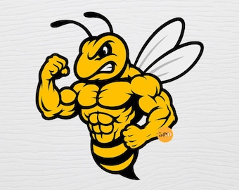 Hornet Bee Mascot SVG - Etsy