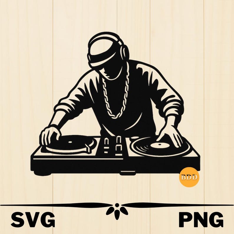 DJ Turntable Svg Png Clipart| Black and White Dj Clipart | Dj ...