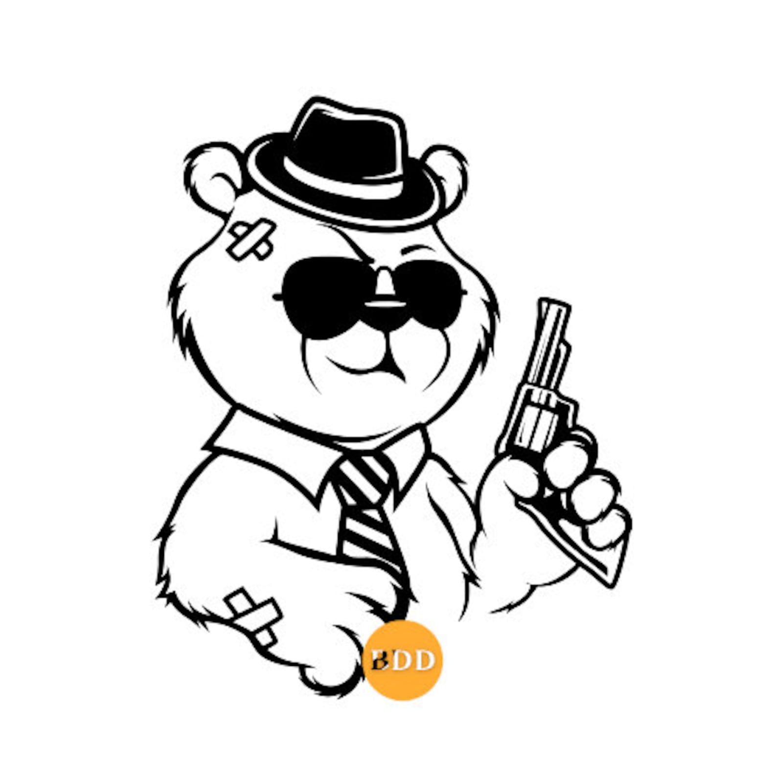 Gangster Teddy Bear SVG,PNG - Etsy