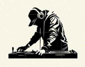 DJ Disc Jockey SVG Cricut, Silhouette Vector Music Dj SVG, Club Radio ...