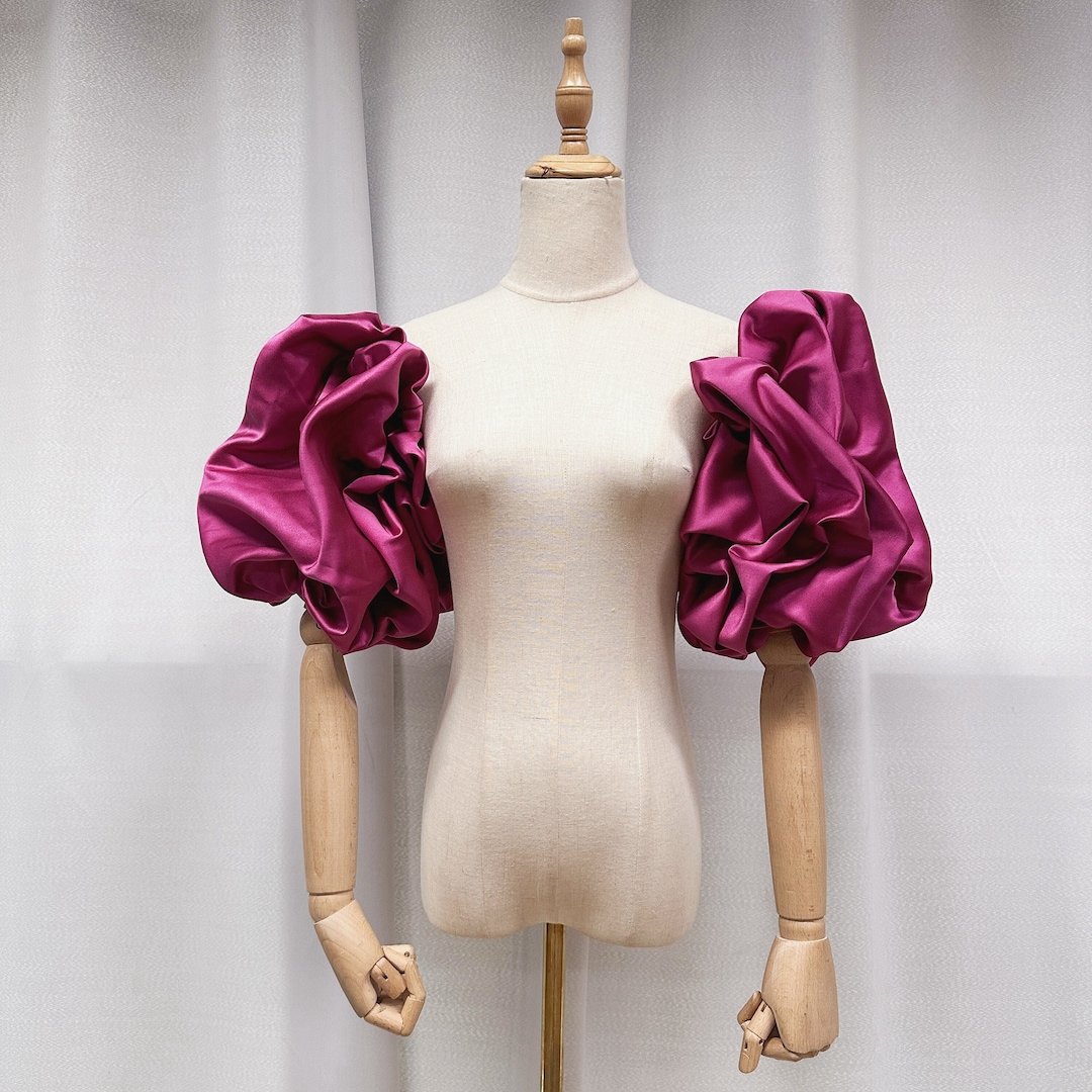 Detachable Satin Bridal Sleeves. Any Color Removable Puffed Sleeves ...