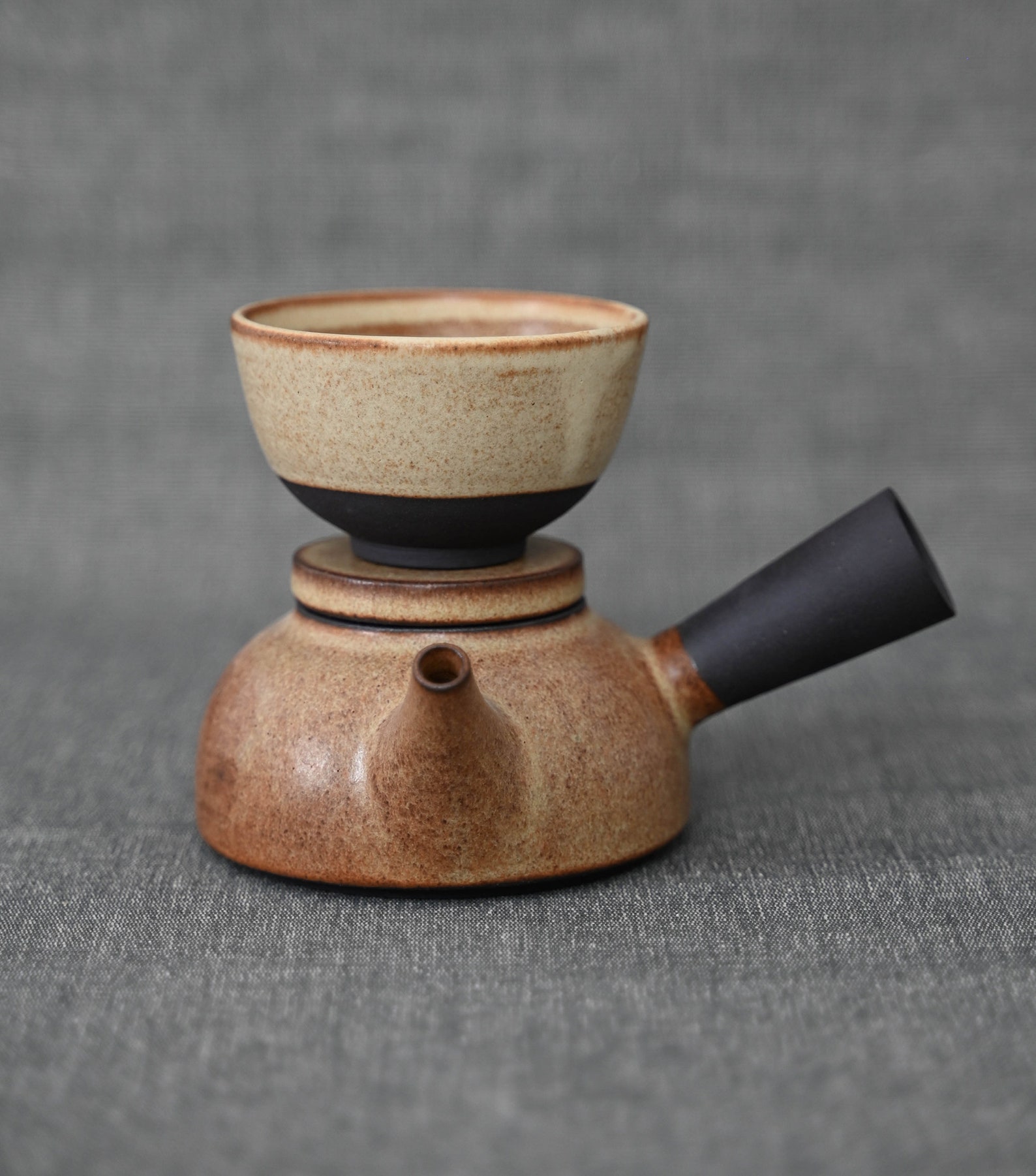 Tea Set Kyusu TEAPOT Spherical 200 Ml / 6.7 Oz. BOWL Spherical 150 Ml ...