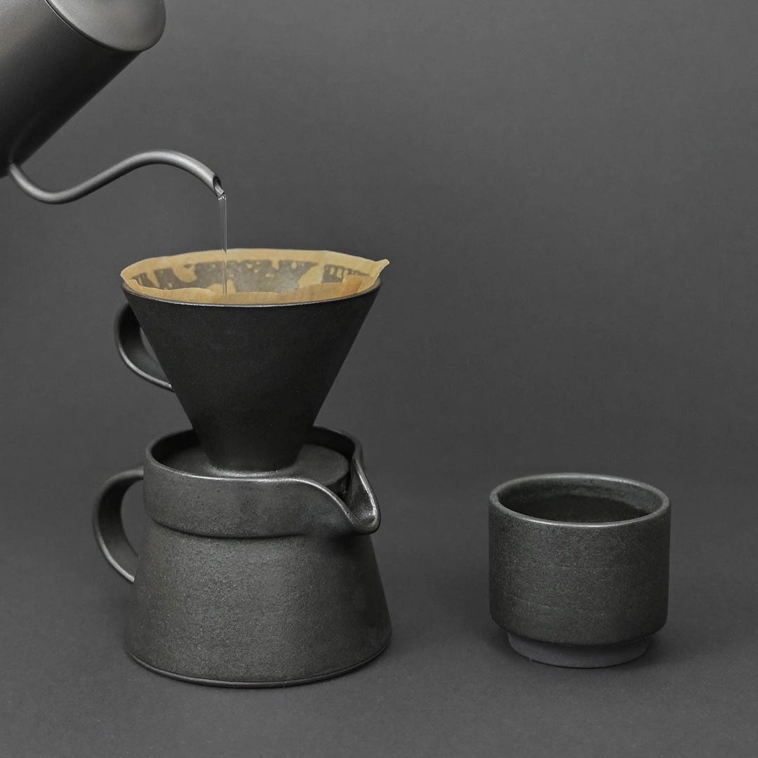 Ceramic Coffee Set | JUG 500 Ml / 14.3 Oz. With 2 CUPS and DRIPPER ...