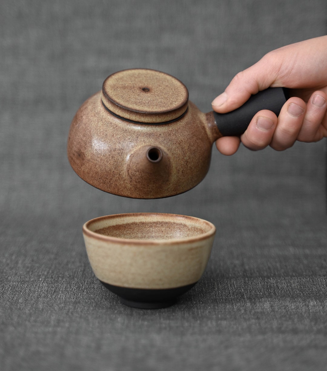 Tea Set Kyusu TEAPOT Spherical 200 Ml / 6.7 Oz. BOWL Spherical 150 Ml ...