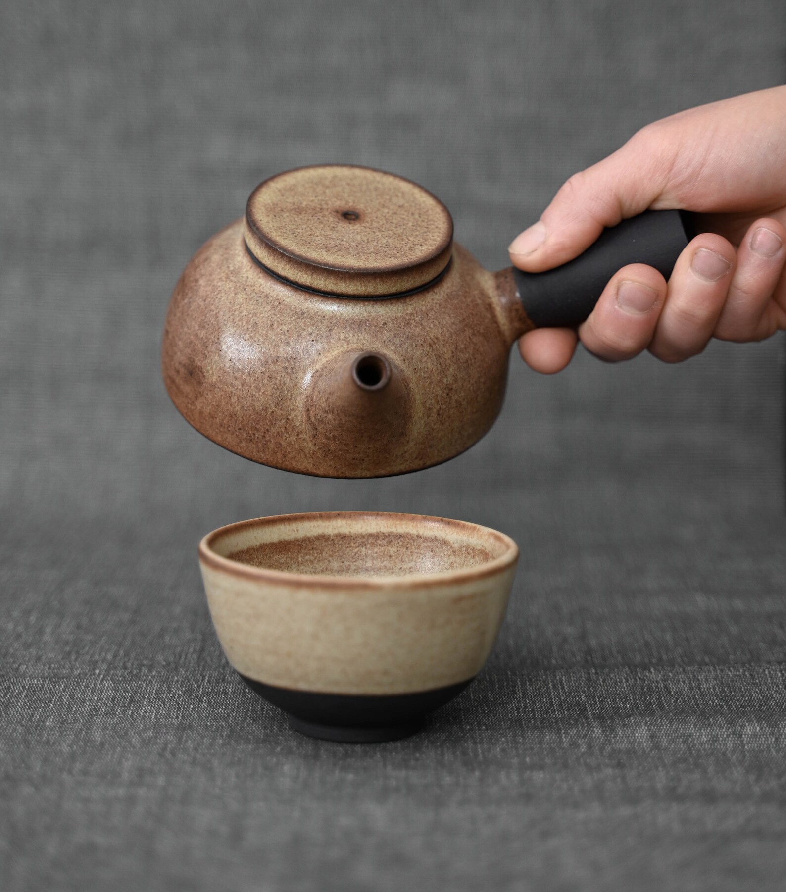 Tea Set Kyusu TEAPOT Spherical 200 Ml / 6.7 Oz. BOWL Spherical 150 Ml ...