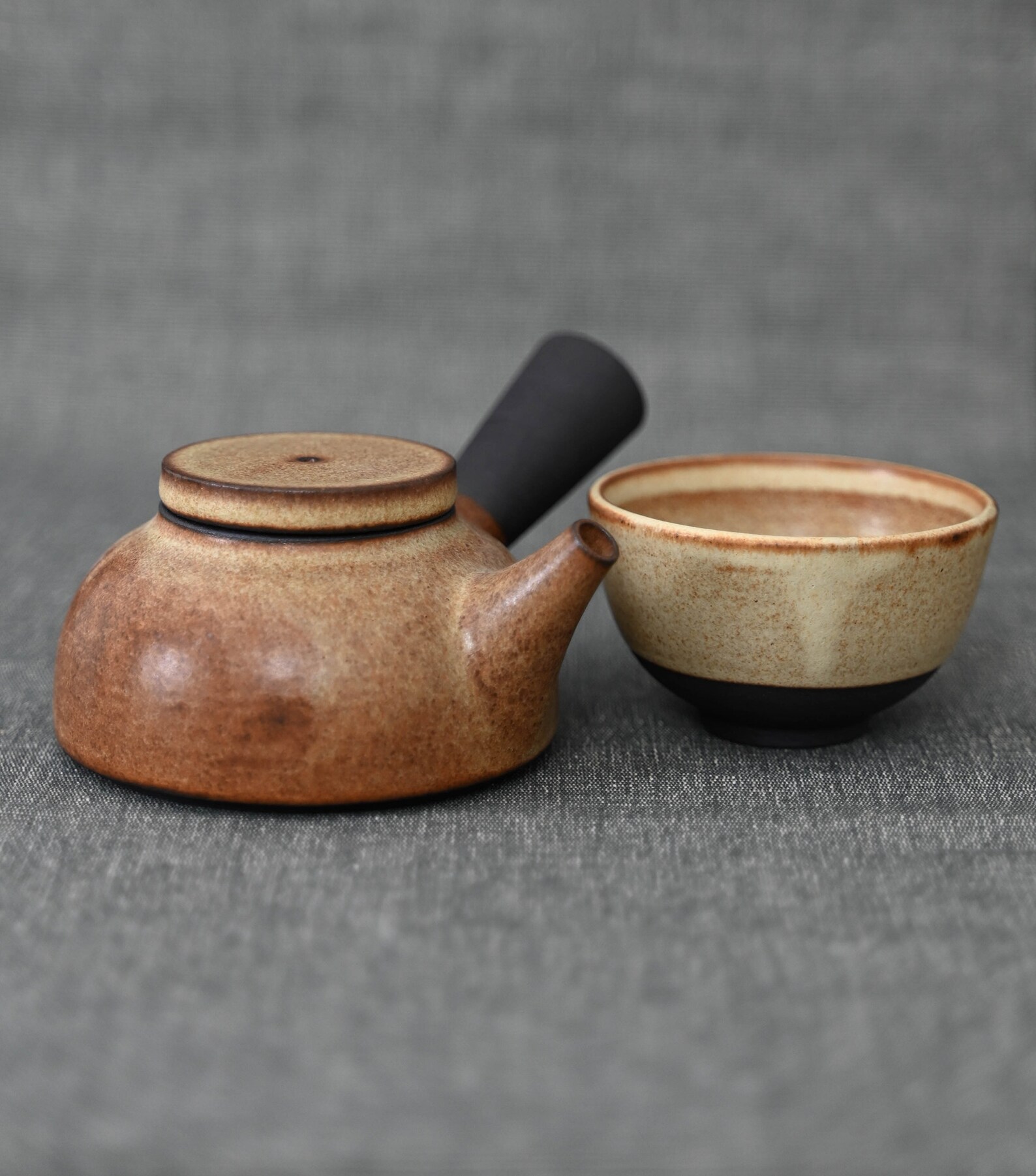 Tea Set Kyusu TEAPOT Spherical 200 Ml / 6.7 Oz. BOWL Spherical 150 Ml ...