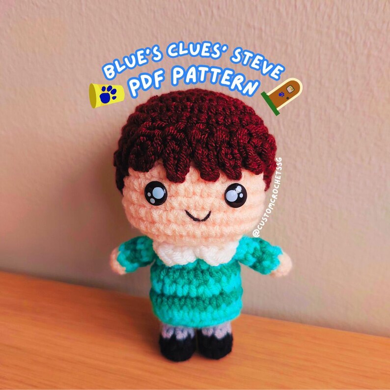 Blue's Clues' Steve PDF Pattern Crochet Pattern Amigurumi Steve and ...