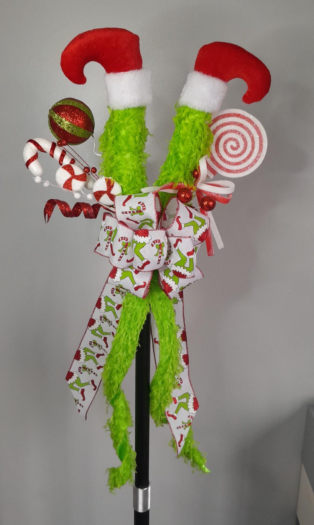 Grinch Inspired Christmas Tree Topper, Green Monster Christmas Tree ...