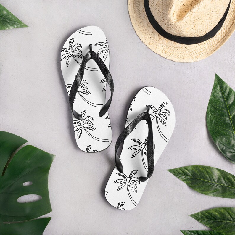 Palm Tree Flip Flops - Etsy