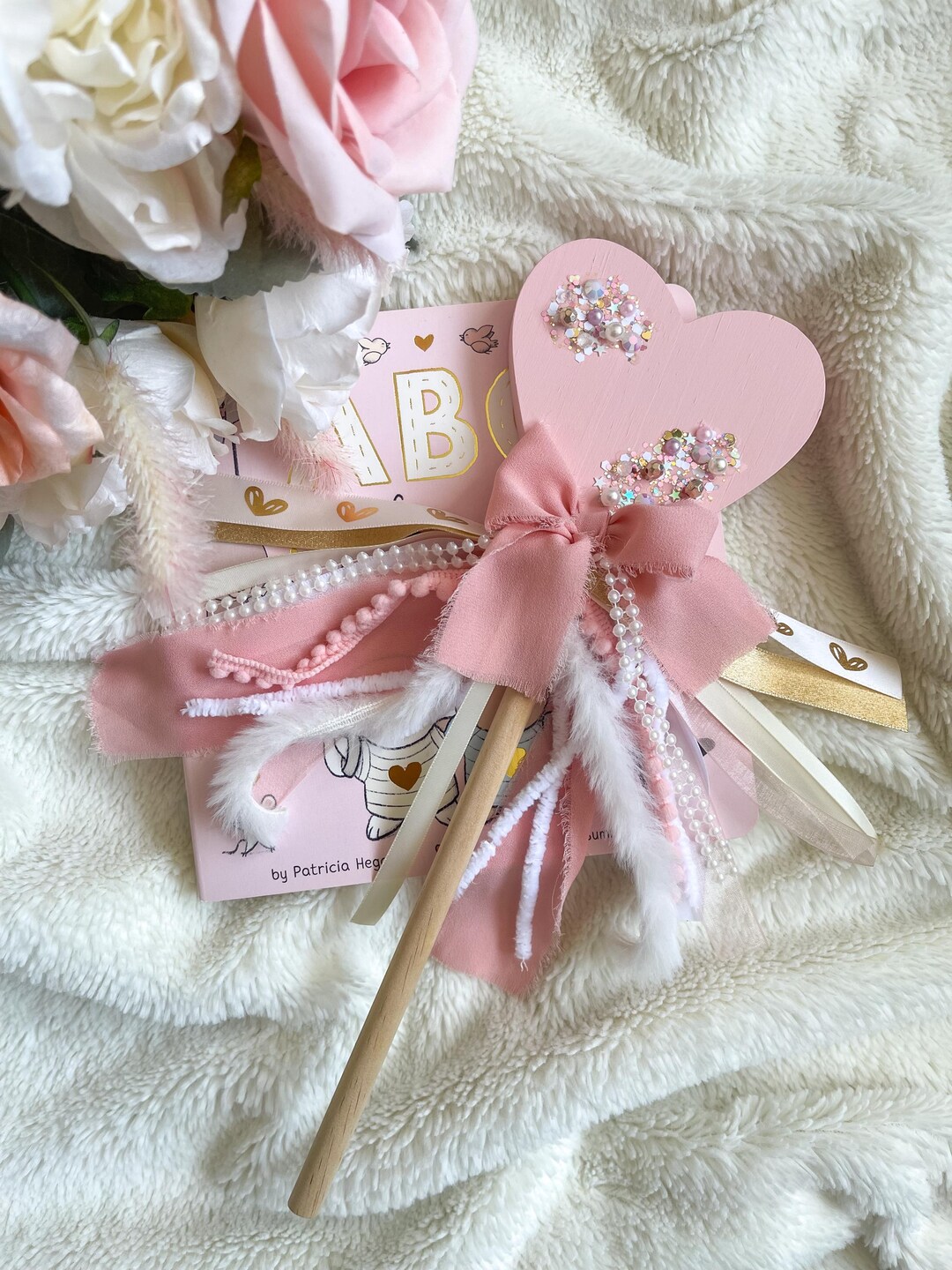 Pink Heart Wand - Fairy Wand - Princess Wand - Magical Wand - Wooden ...