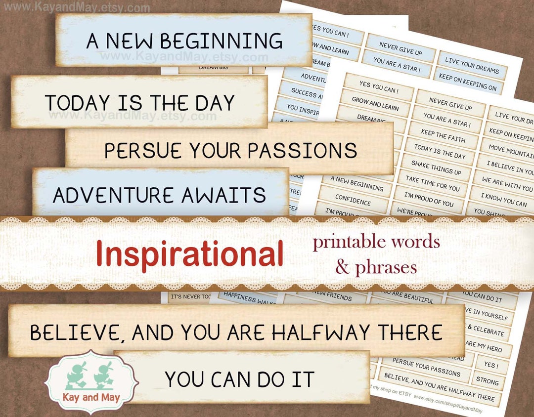 INSPIRATIONAL Journal Words, Printable Words & Phrases, Encouragement ...