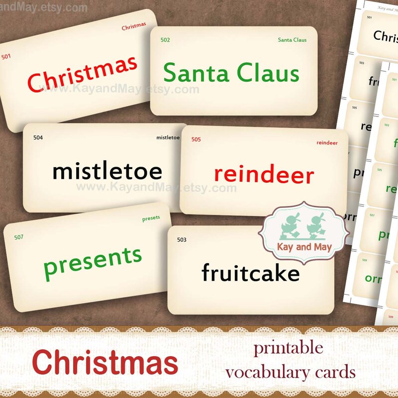 Vocabulary Cards - Etsy