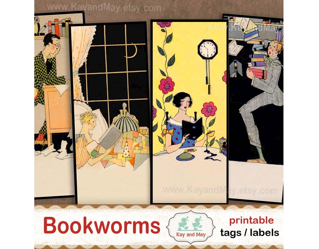 Printable Bookmarks / Collage Sheet of School Book Labels / School Junk ...