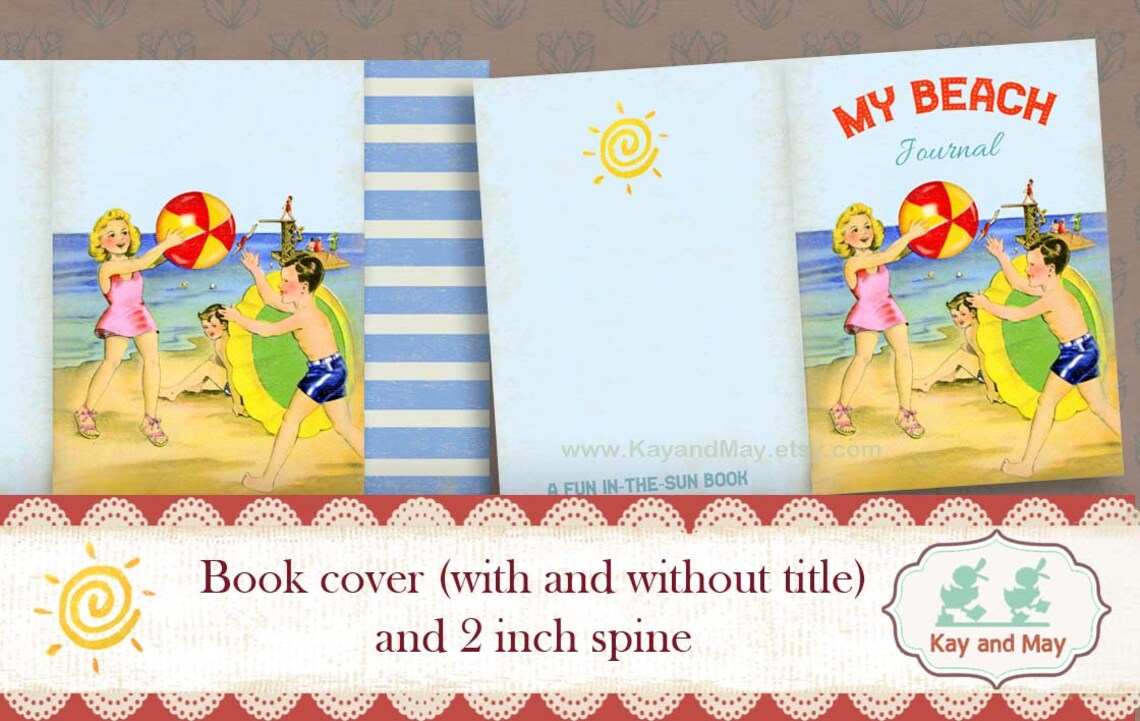 SUMMER Printable Junk Journal Kit Cute Retro Beach Journal - Etsy