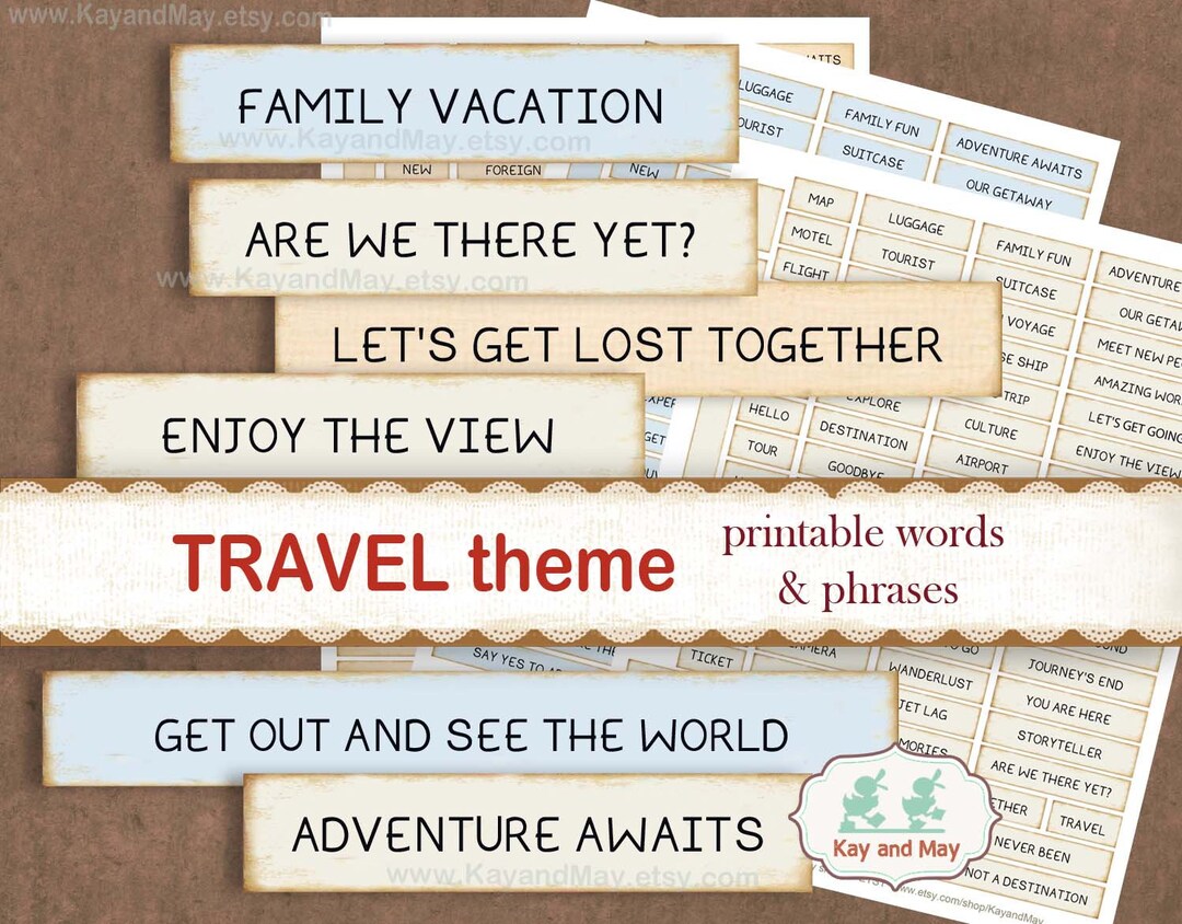 TRAVEL Journal Words, Printable Words & Phrases, Vacation Journal Words ...