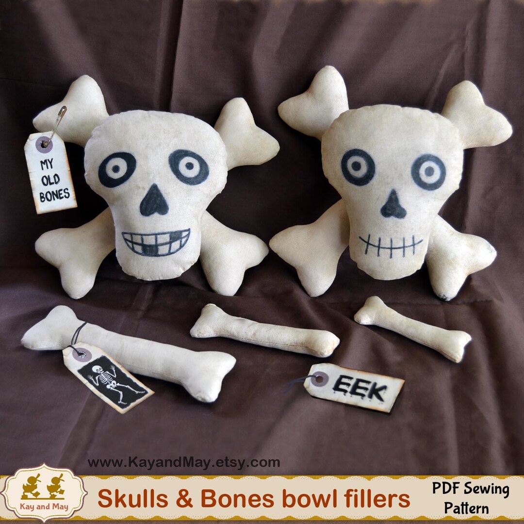Primitive Skulls and Bones Pattern / Halloween Bowl Fillers Sewing ...