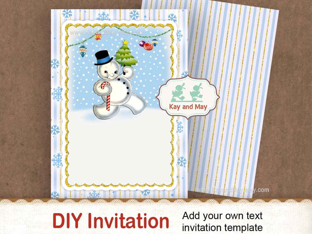 Snowman Invitation / Winter Wonderland Invitation / Christmas - Etsy