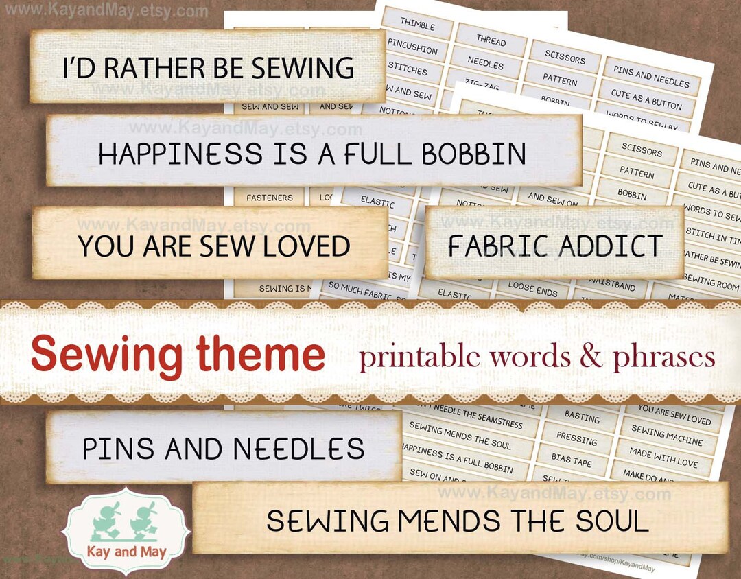 SEWING Journal Words Printable Words and Phrases Sewing - Etsy UK