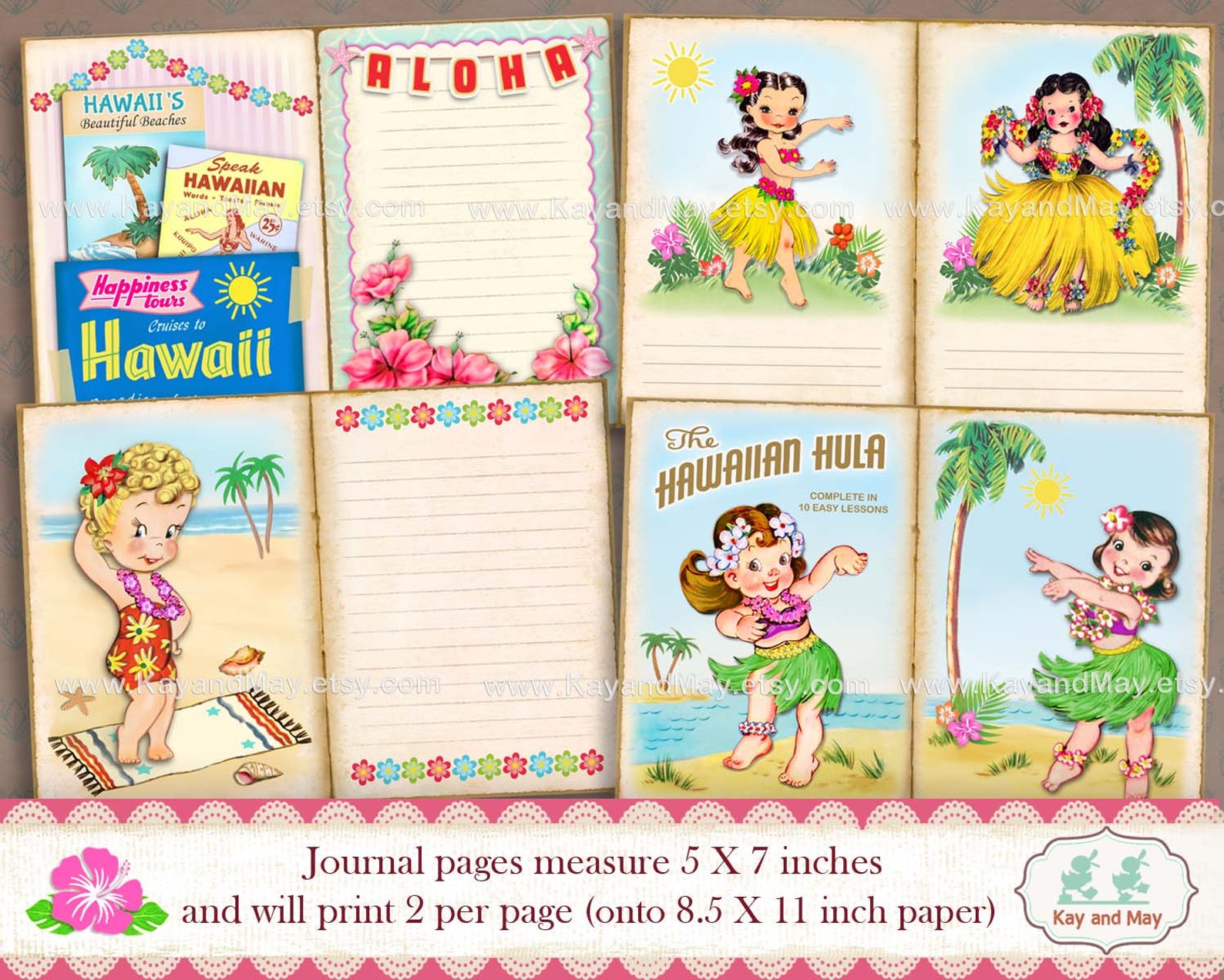 TROPICAL Island Junk Journal Kit Hawaii Journal Kit Summer - Etsy