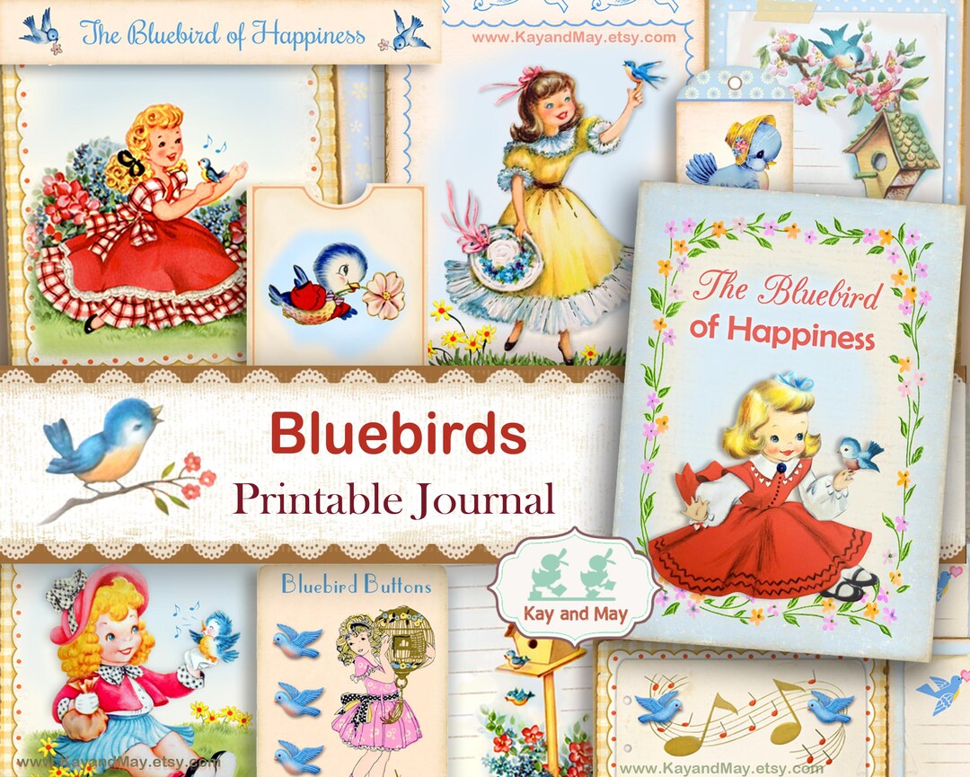 Bluebird Journal Kit: Spring Bird Theme, Printable Pages (digital ...