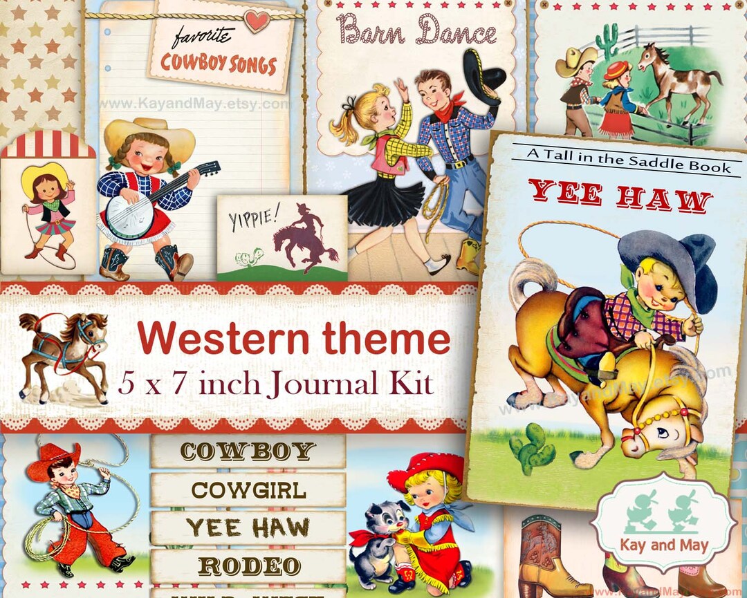 WESTERN Junk Journal Kit, Cowboy, Cowgirl, Horse Junk Journal Kit ...