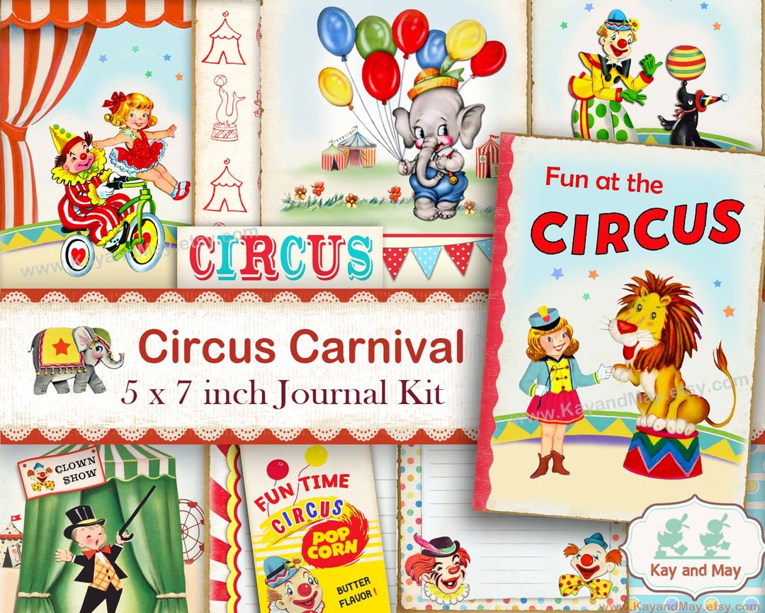 CIRCUS Junk Journal Kit, Carnival Junk Journal Kit, Circus Journal ...