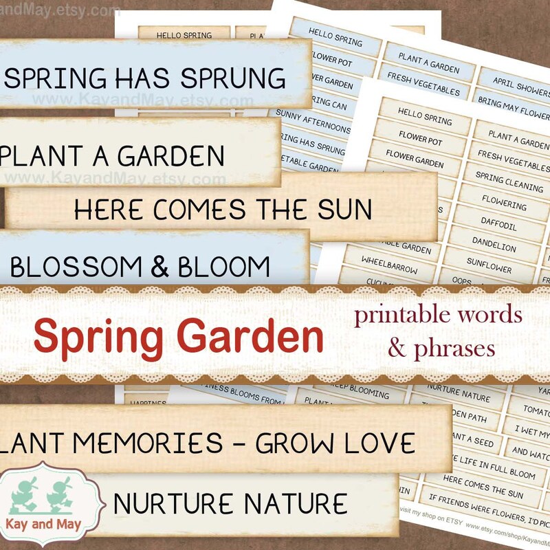 Spring Words - Etsy