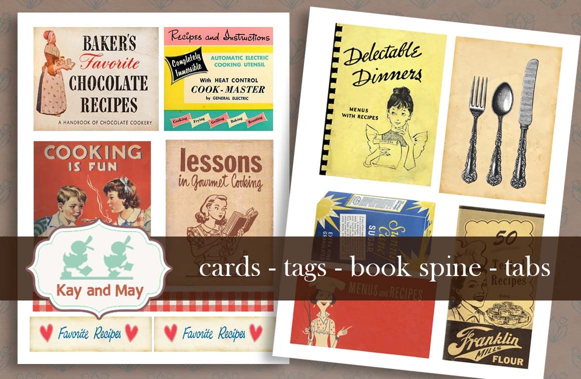 COOKING Junk Journal Kit - Vintage Baking Journal Pages - Printable ...