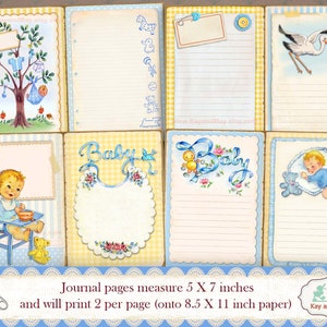 BABY Journal Kit - Retro Baby Printable Journal Pages - Letters to Baby ...