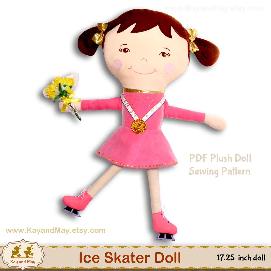 Ice Skater Sewing Pattern / Plush Doll Girl Pattern / Soft Rag Doll ...