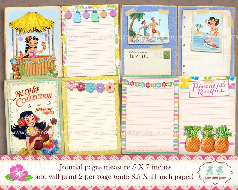 TROPICAL Island Junk Journal Kit Hawaii Journal Kit Summer - Etsy