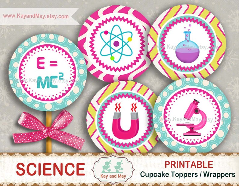 Printable SCIENCE Party Cupcake Toppers Cupcake Wrappers - Etsy
