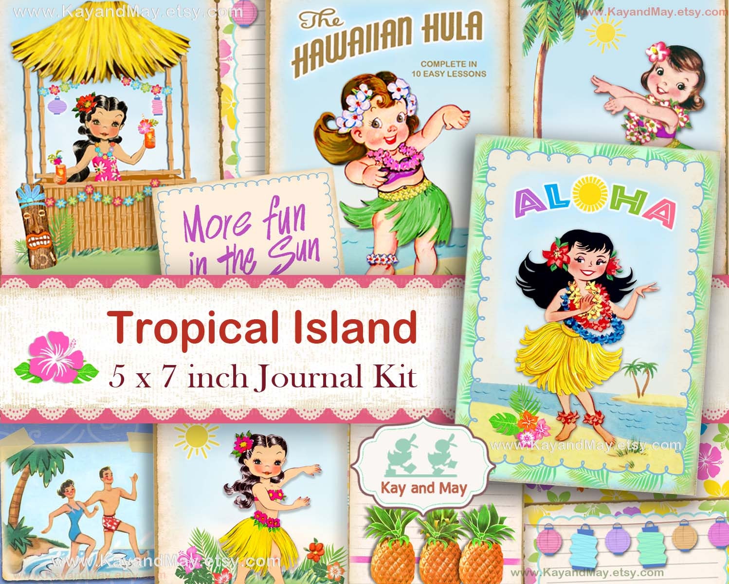 TROPICAL Island Junk Journal Kit Hawaii Journal Kit Summer - Etsy
