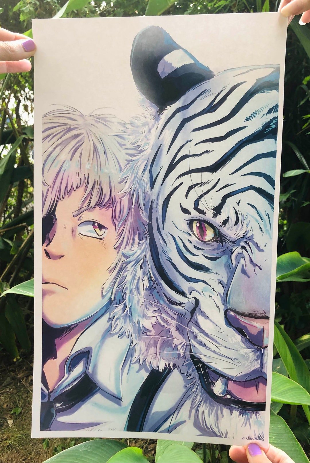 Bsd Atsushi and the Tiger, Bungo Stray Dogs Anime Inspired Art Poster ...