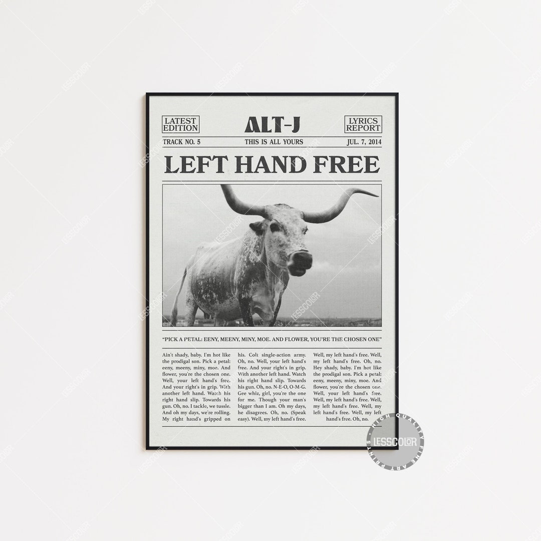 Alt-j Retro Newspaper Print, Left Hand Free Poster, Left Hand Free ...