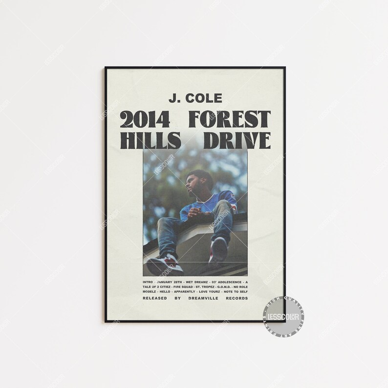 J. Cole / 2014 Forest Hills Drive / Album Cover Poster, Poster Print ...