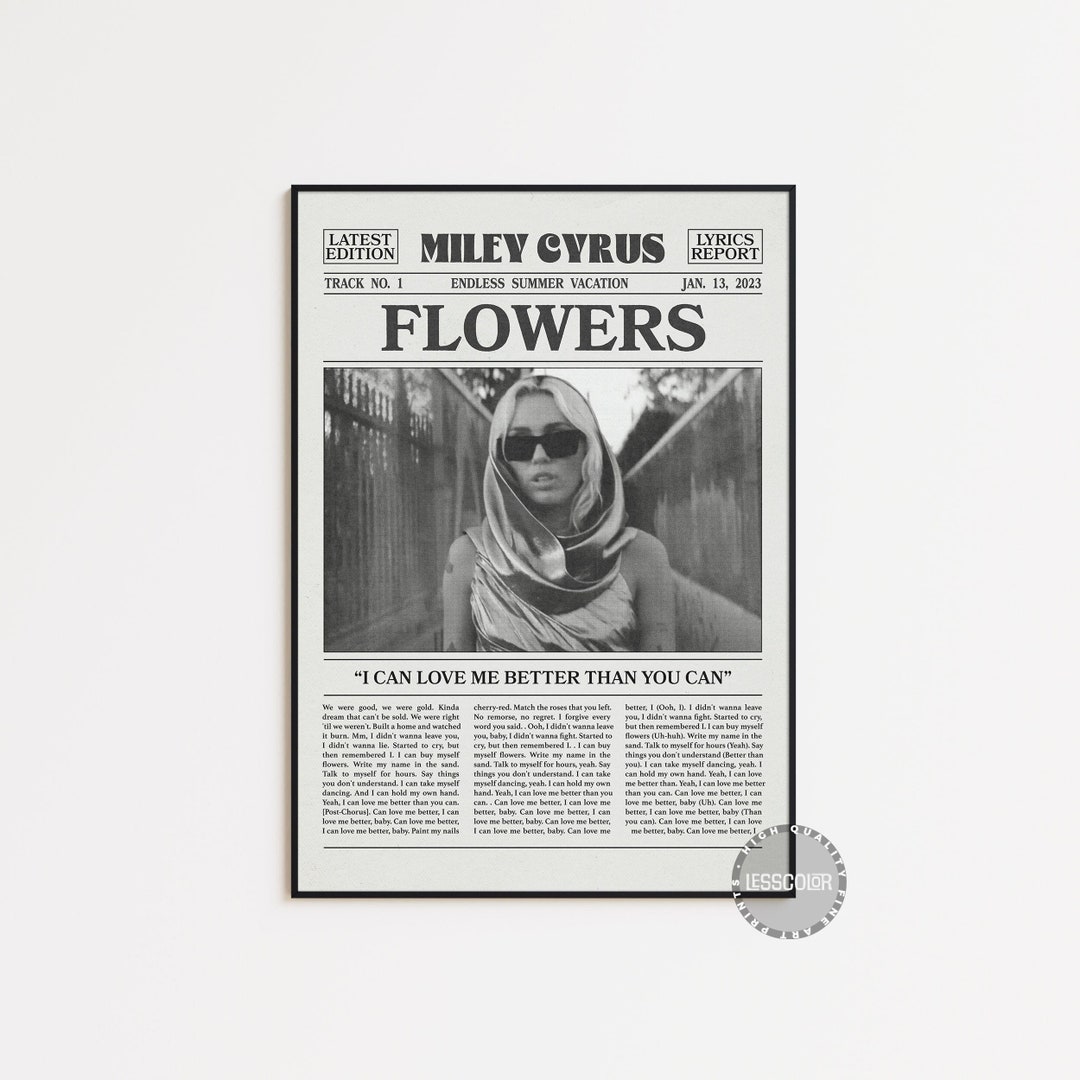 Miley Cyrus Posters / Flowers Poster, Album Cover Poster, Poster Print ...