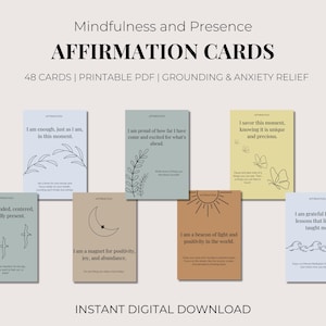 Mindfulness Affirmation Cards: Daily Inspiration, Self-care (PDF) - Etsy