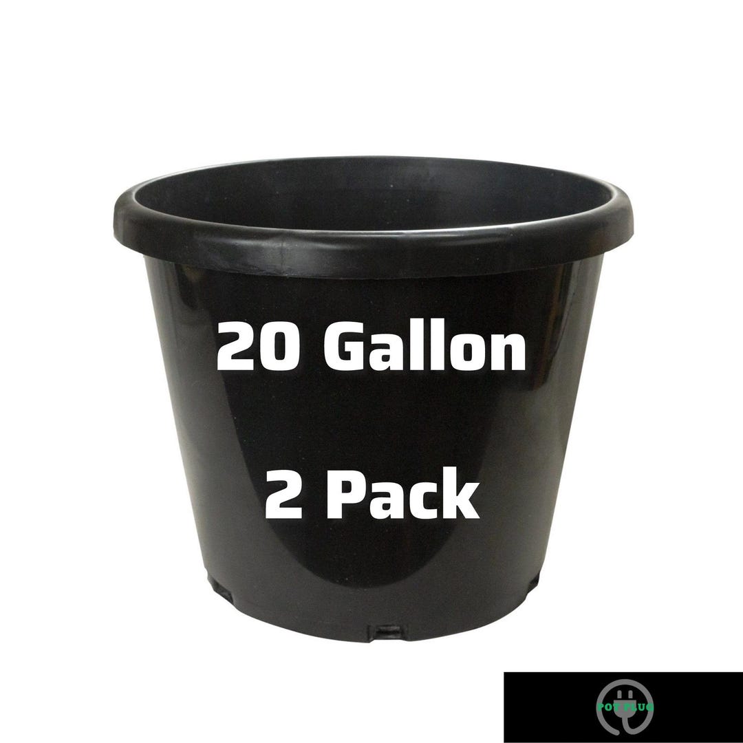 20 Gallon 2-pack Black Nursery Plastic Container Plant Pot FREE ...