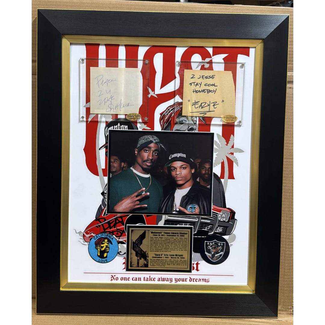 Tupac Shakur & Eric Lynn Wright "eazy - E" Autograph Page Book Signed ...