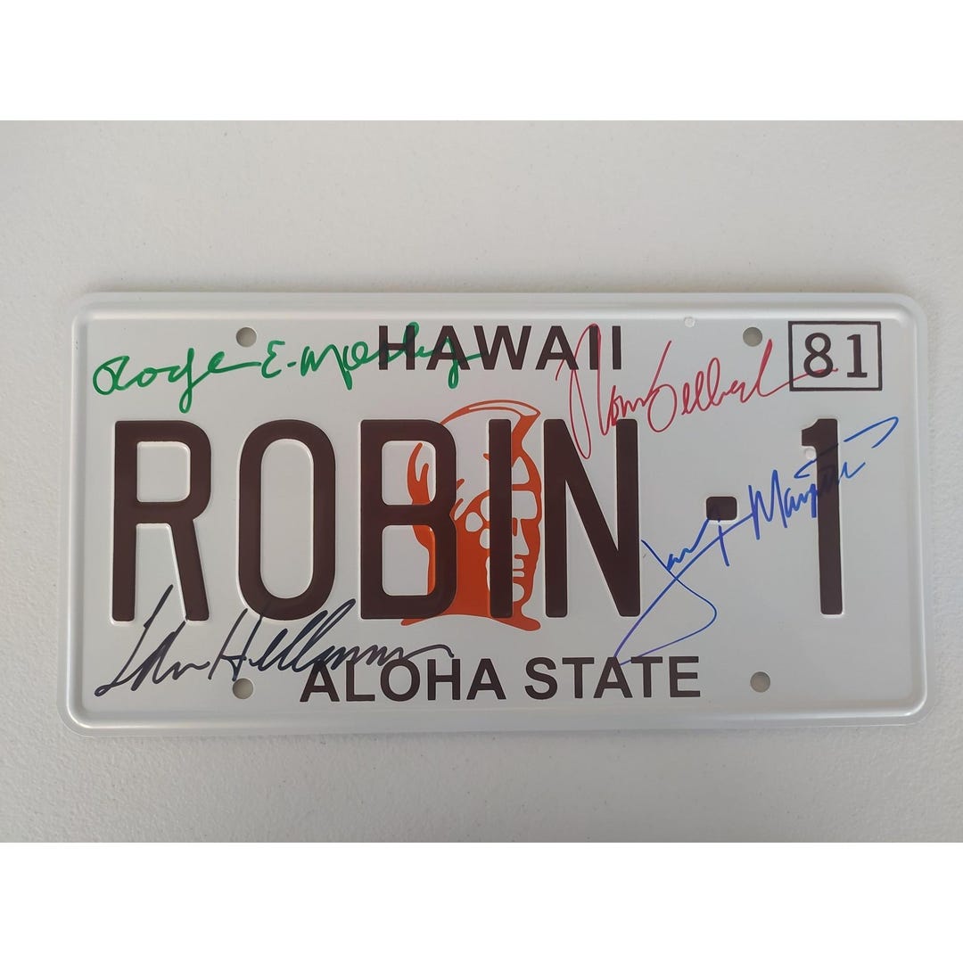 Magnum P.i. Tom Selleck Authentic Metal License Plate Cast Signed With ...