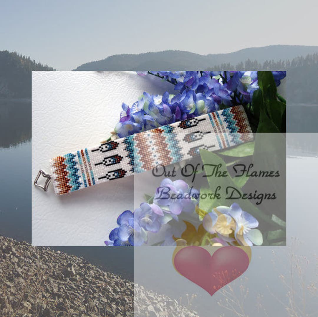 Bead PATTERN Cheyenne Spirit Cuff Bracelet Loom or Square Stitch - Etsy
